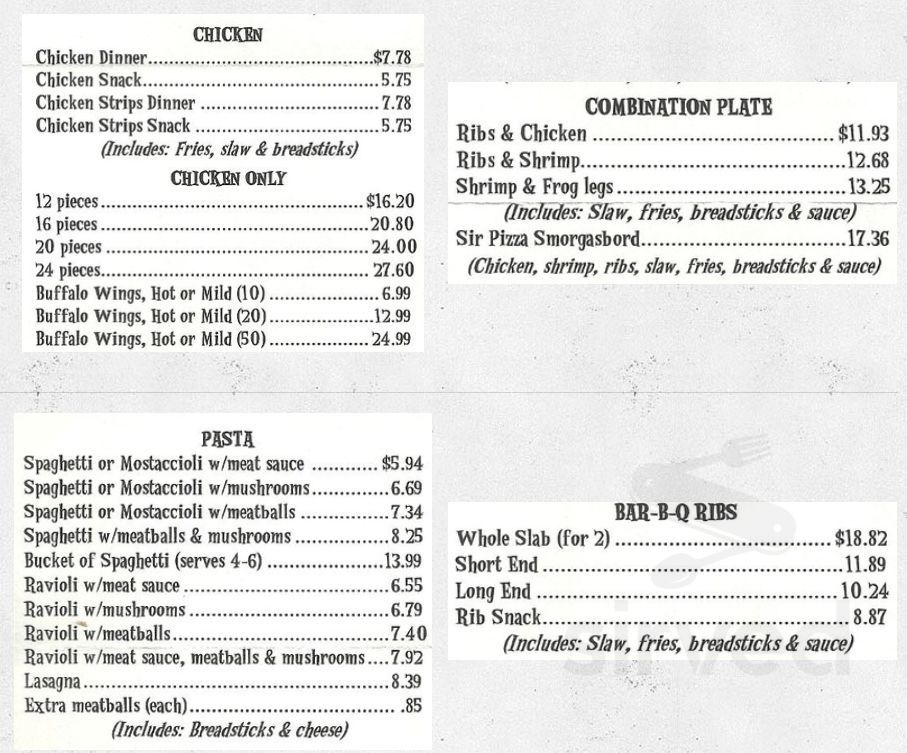 Sir Pizza menu in Rochester Hills, Michigan, USA