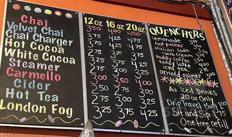 Coffee Crossing menu in Livingston, Montana, USA