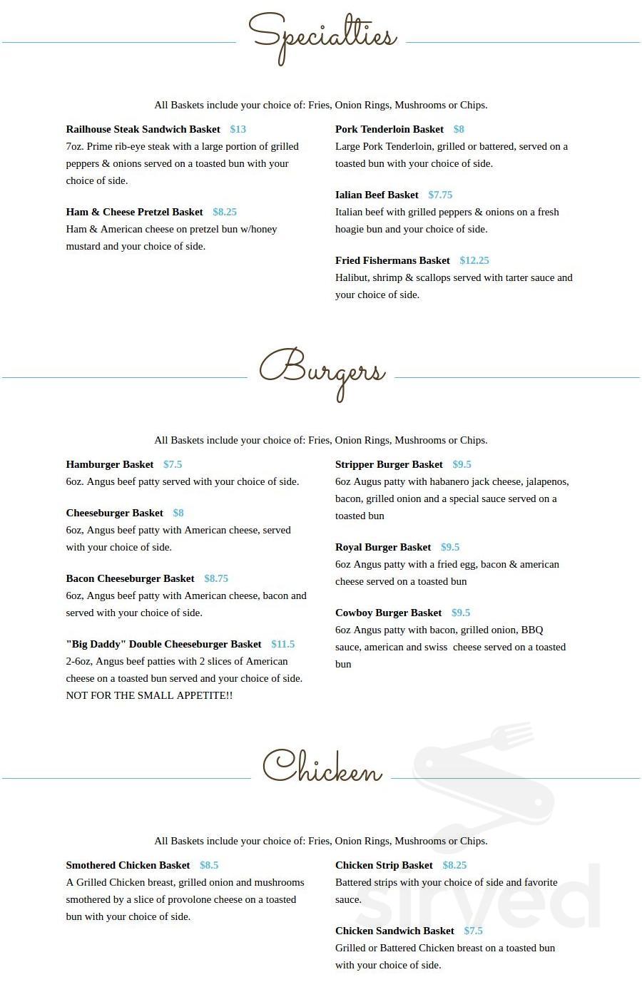 Railhouse Bar & Grill menus in Silvis, Illinois, United States