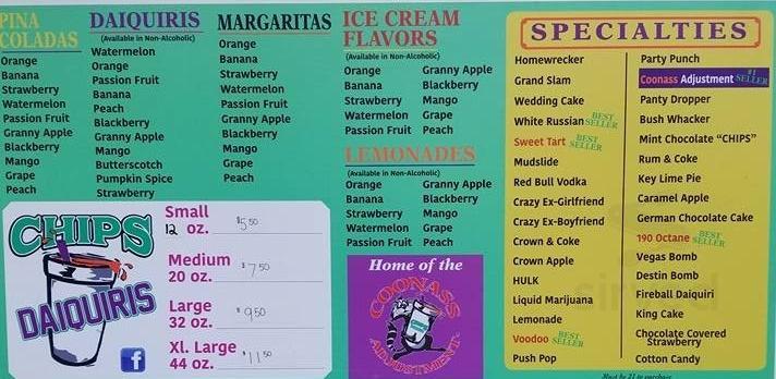 Chip's Daiquiris Original menus in Opelousas, Louisiana, United States
