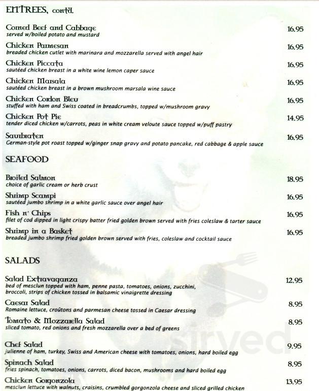 Brady's Fox Hunt Inn menus in Northvale, New Jersey, United States