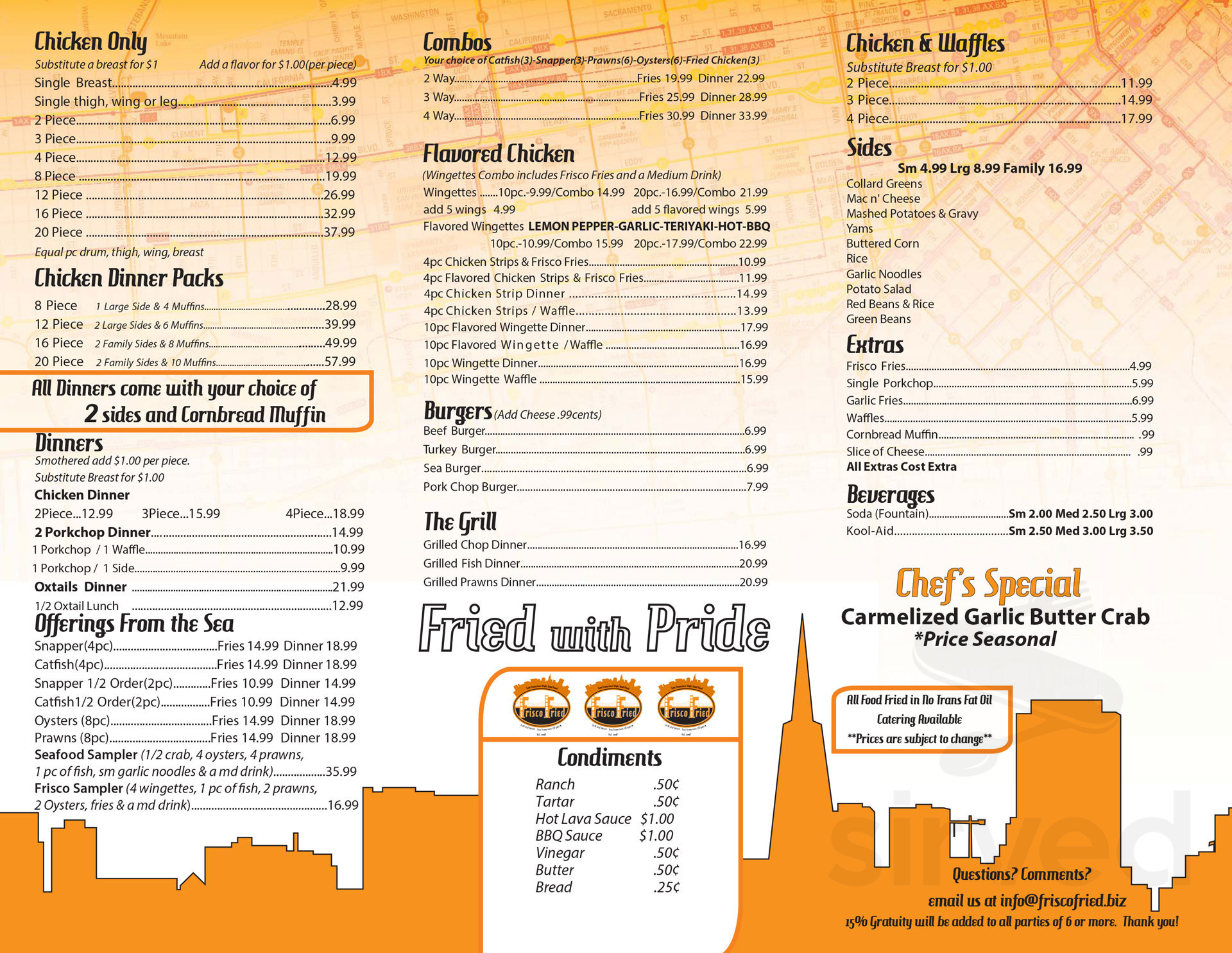 Menu for Frisco Fried in San Francisco, CA | Sirved