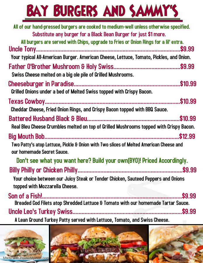 Menu for Paradise Bay in Roaming Shores, OH | Sirved