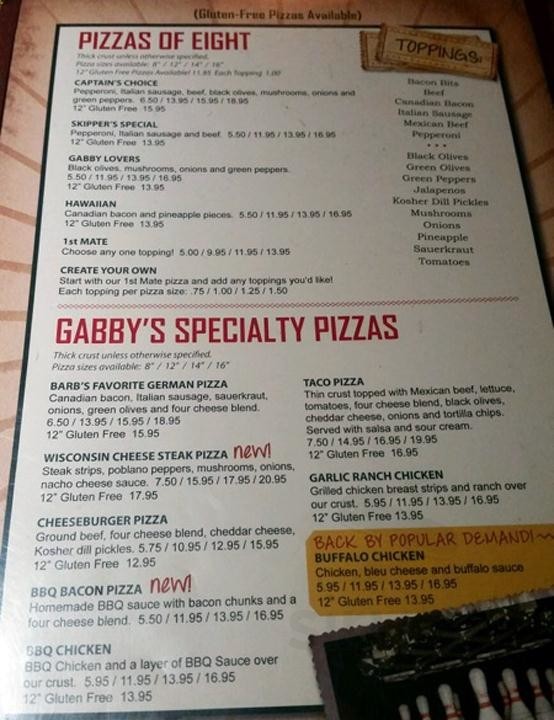 Menu - Ladysmith WI's West Cove Lanes/Pizza of Eight | Sirved