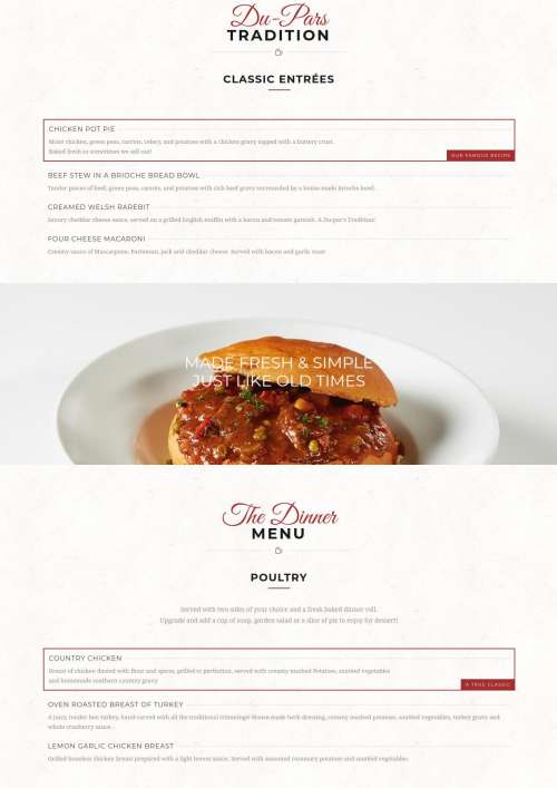 Du-par's Restaurant and Bakery menu in Las Vegas, Nevada, USA