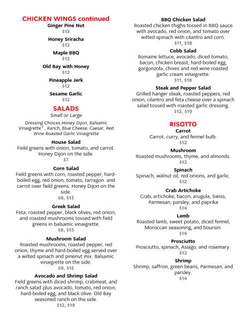 Joe Squared menu in Baltimore, Maryland, USA