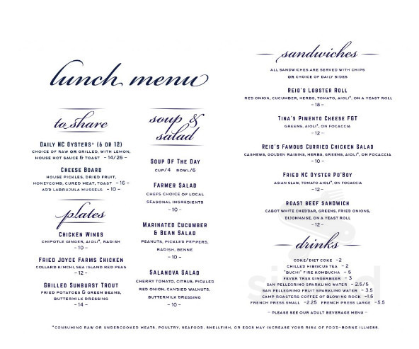 Reid's Cafe & Catering Co. menus in Banner Elk, North Carolina, United ...