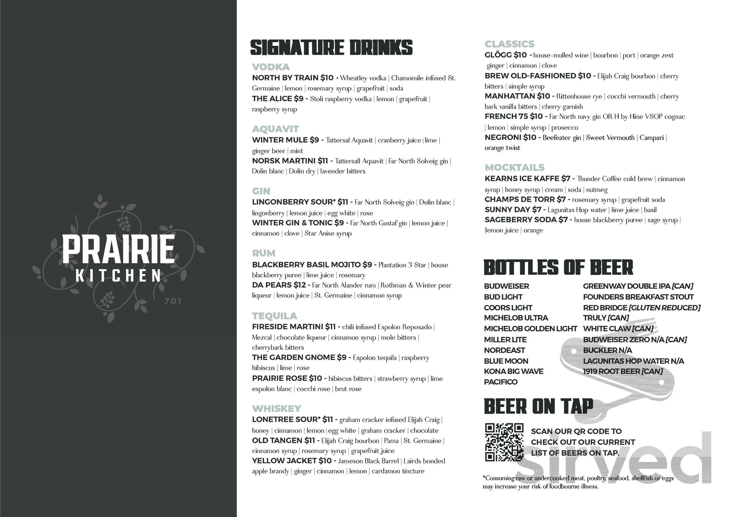 701 Eateries menu in Fargo, North Dakota, USA