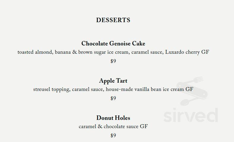 Emery menu in Cincinnati, Ohio, USA