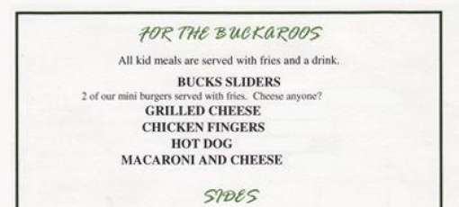 Menu for Bucks Tavern in Loveland, OH | Sirved