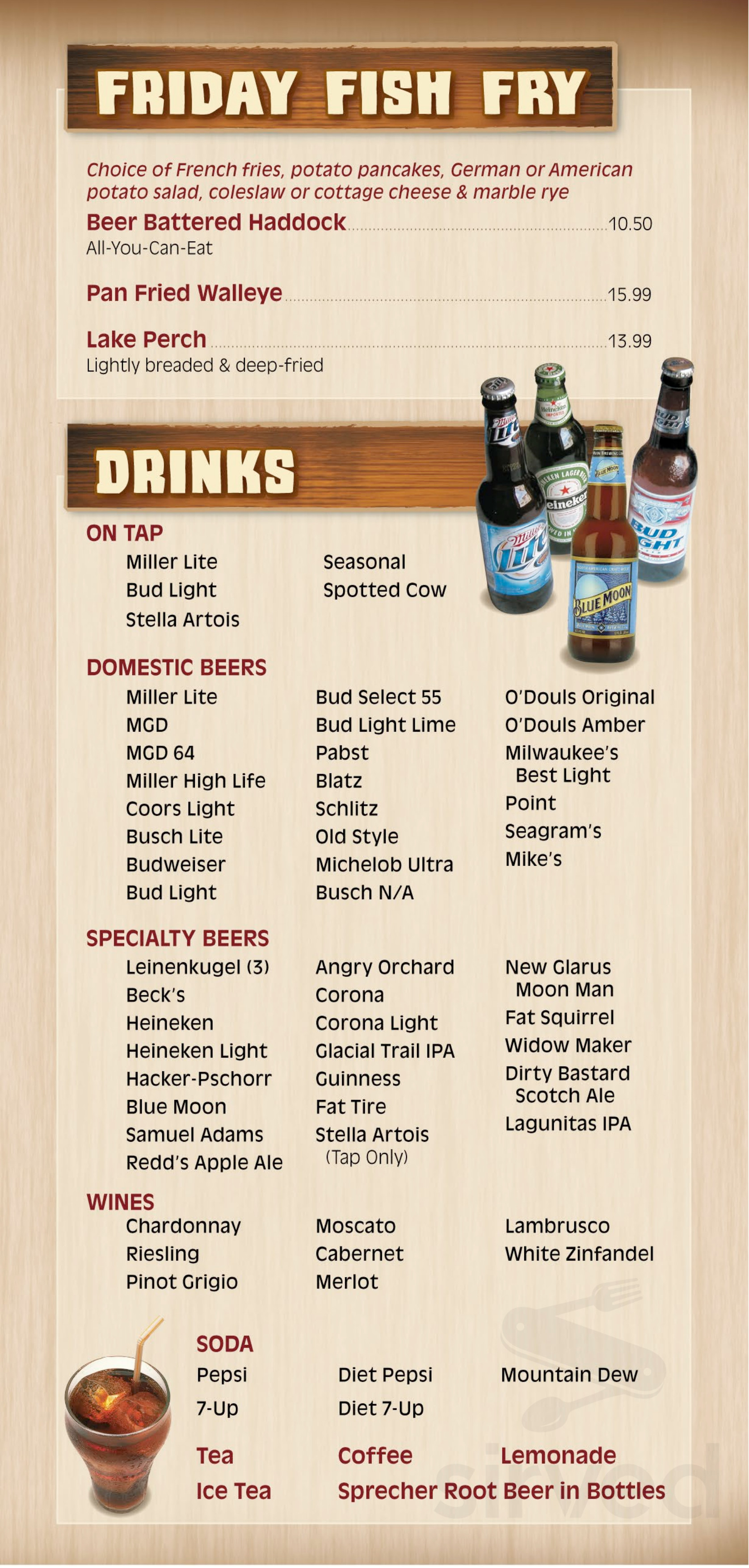 Menu - Woodruff WI's Slo's Pub | Sirved