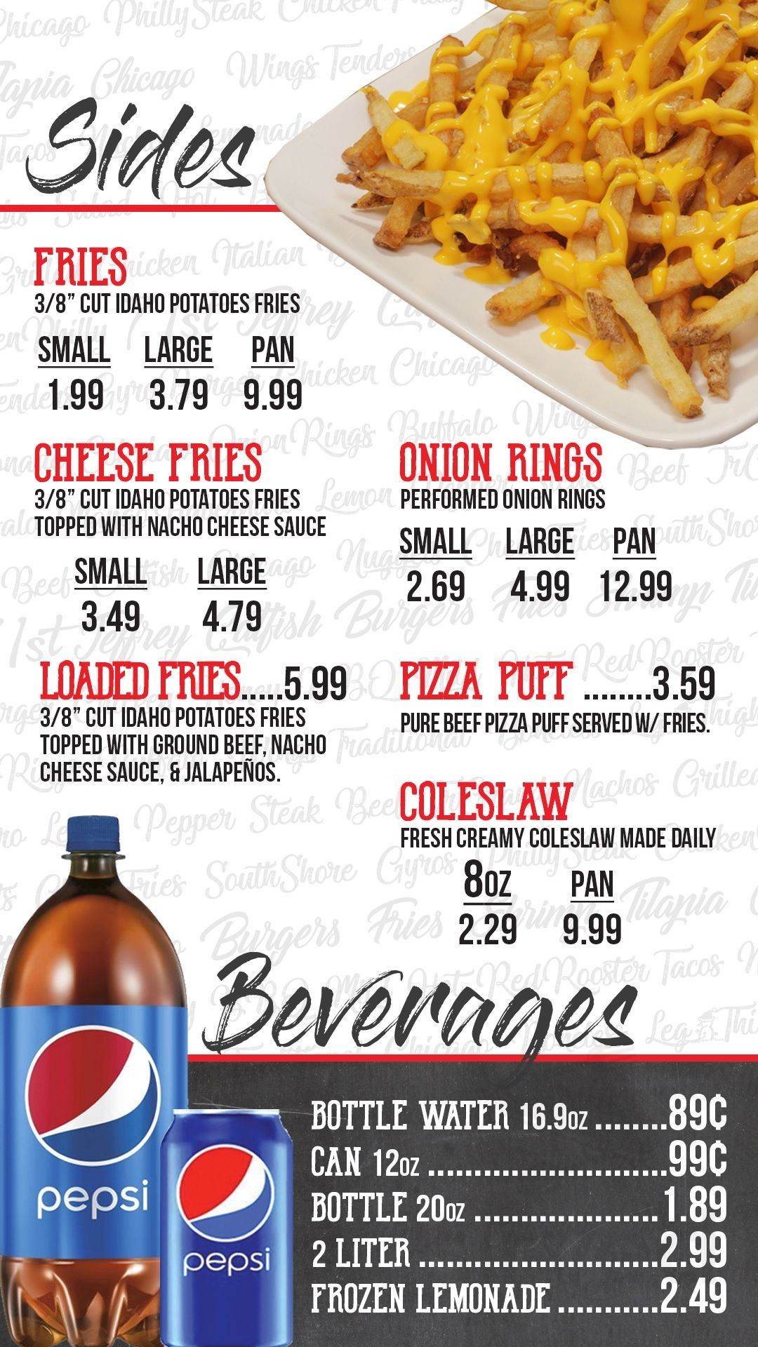 Red Rooster Restaurant menu in Chicago, Illinois, USA