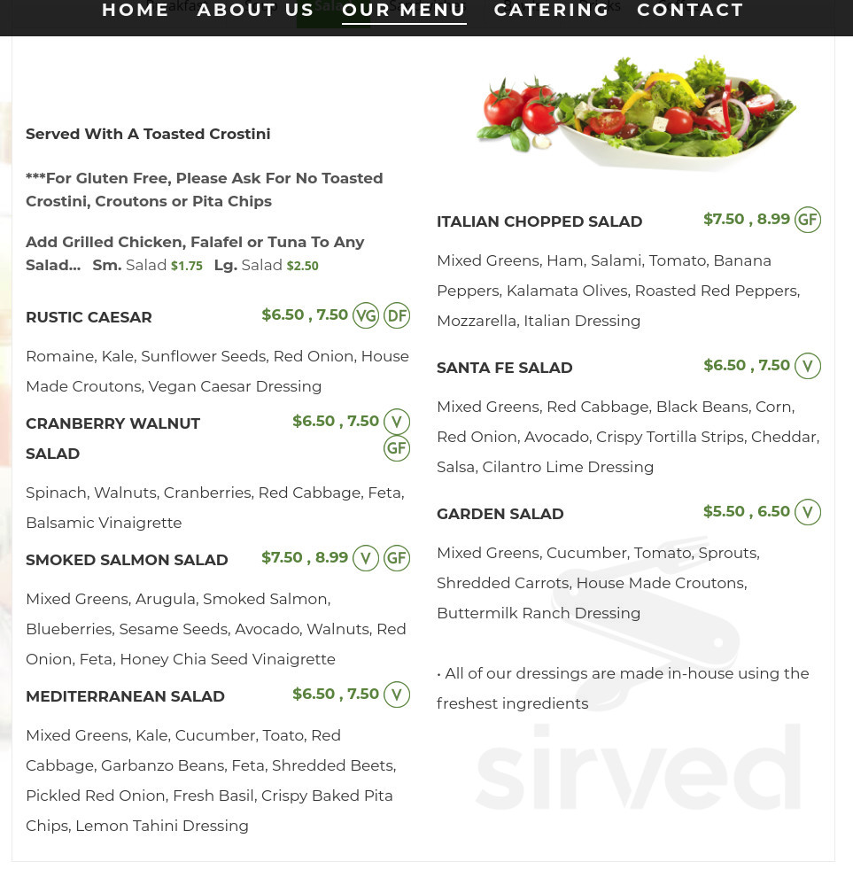 Civic Center Cafe menu in San Diego, California, USA