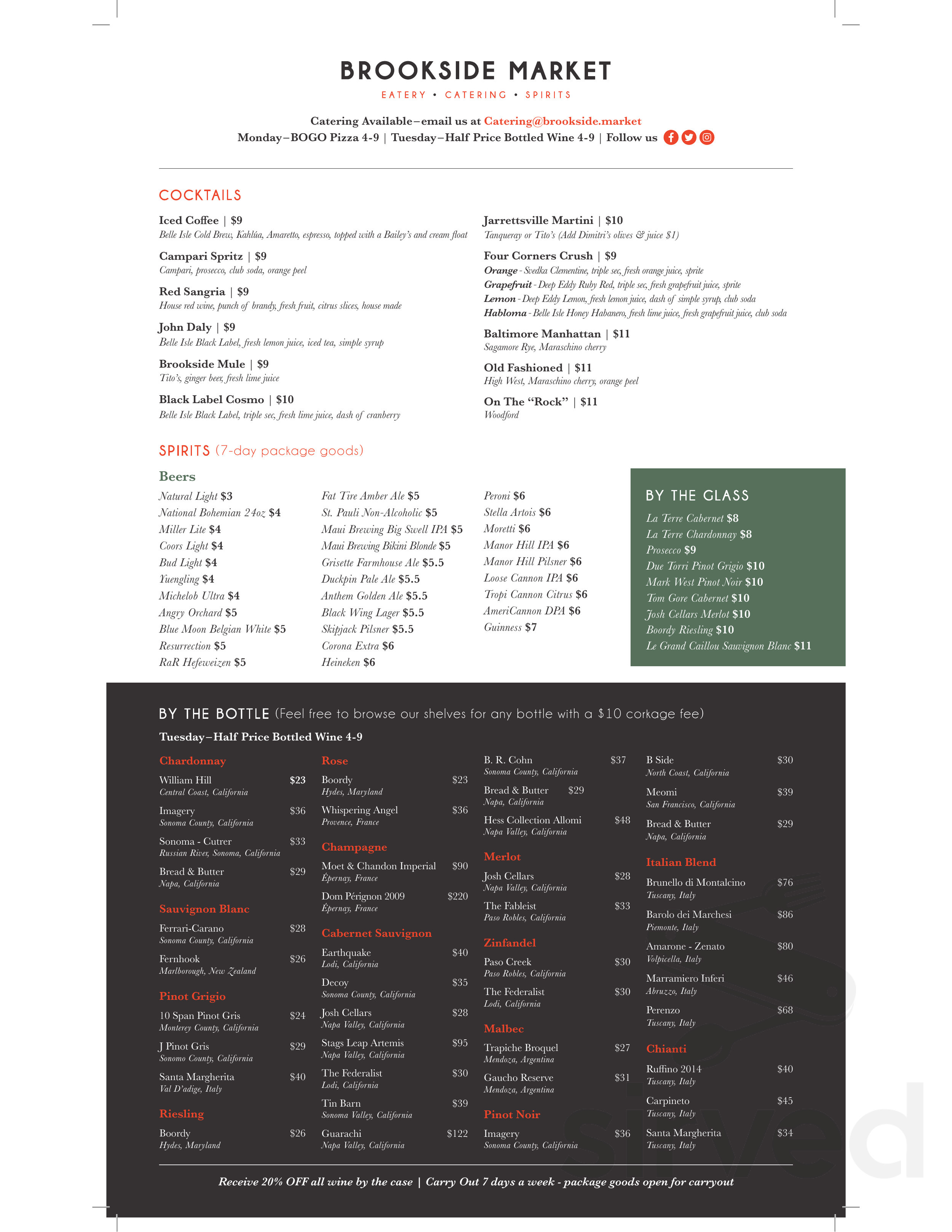 Brookside Market menus in Phoenix, Maryland, United States