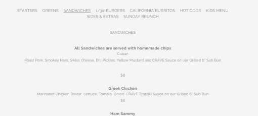The Crave Shack Menu - St Johns, Michigan | Sirved
