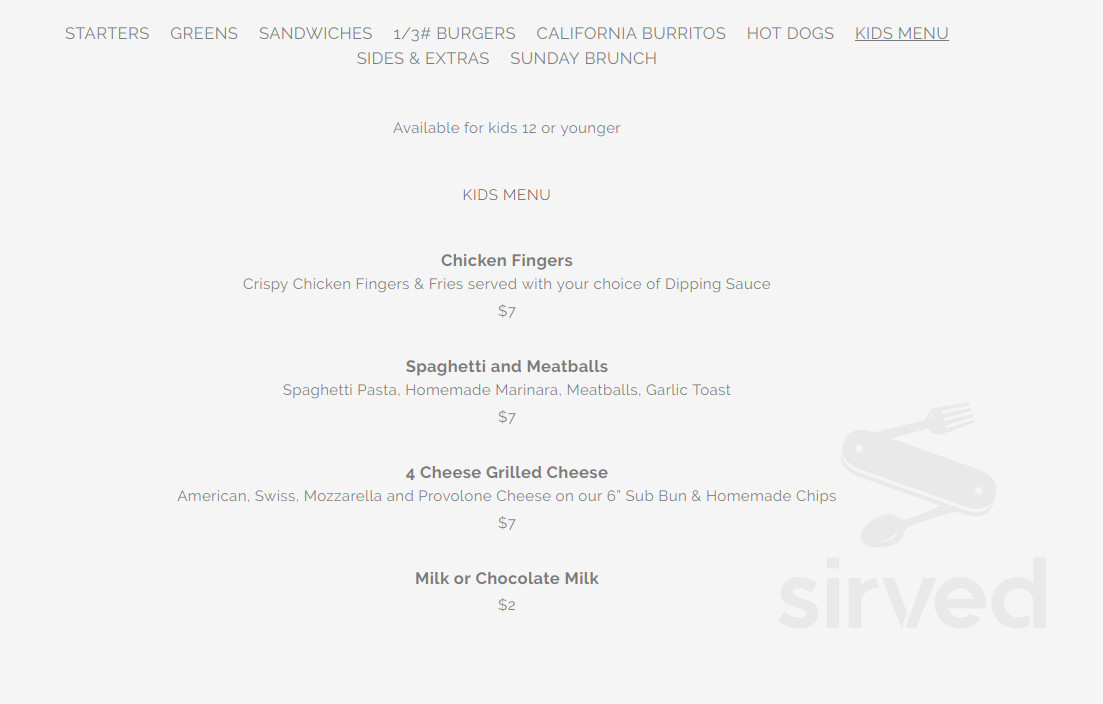 The Crave Shack menu in St Johns, Michigan, USA