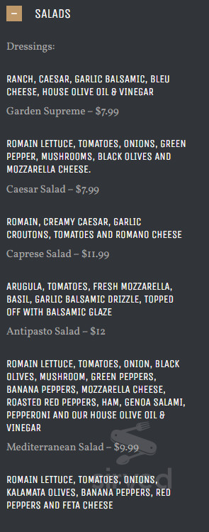 Menu - Jacksonville Beach FL's Biggie’s Pizza Jax Beach | Sirved