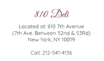 Menu for 810 Deli & Cafe in New York, NY | Sirved