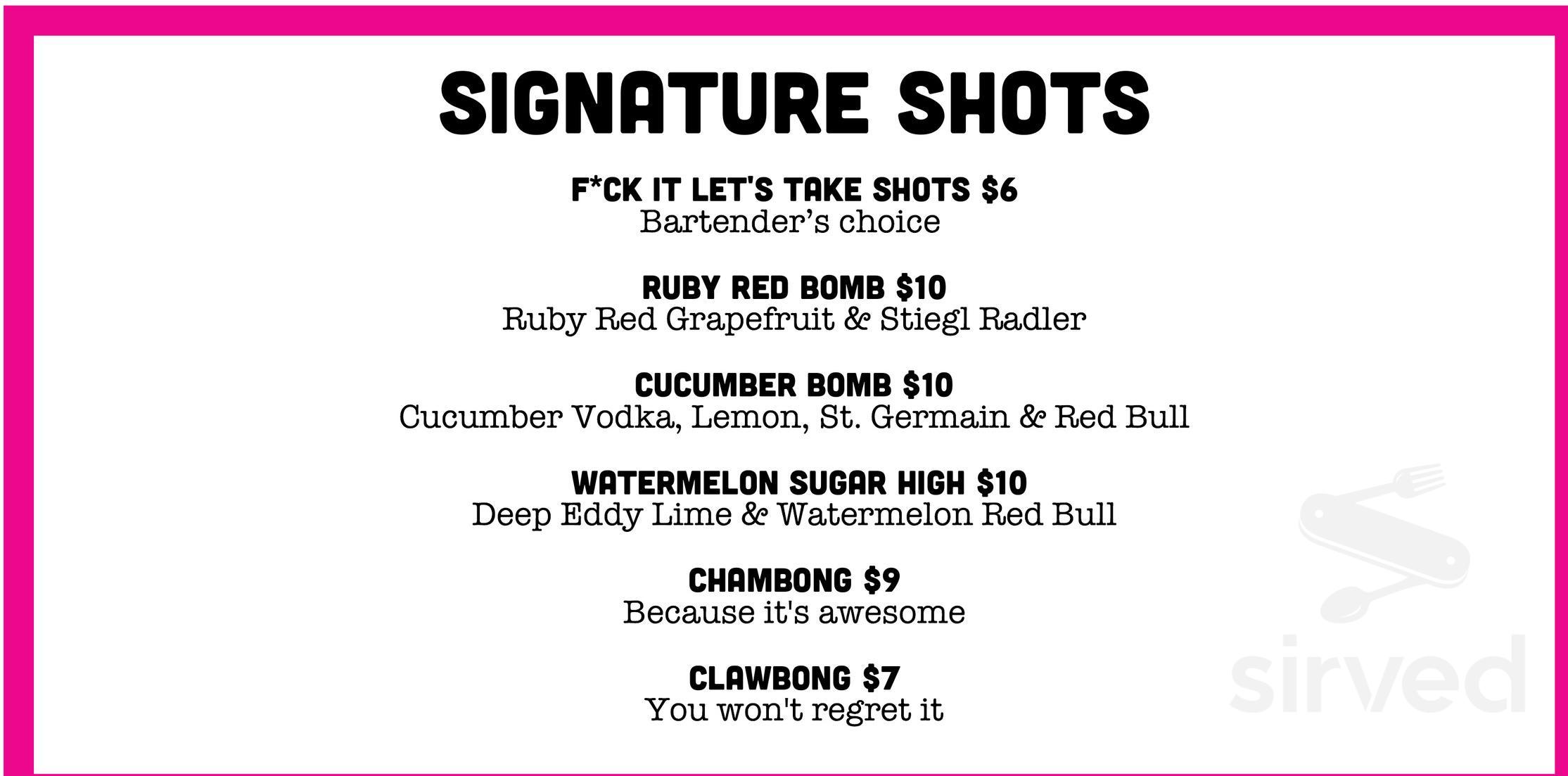 Happy Camper menu in Denver, Colorado, USA