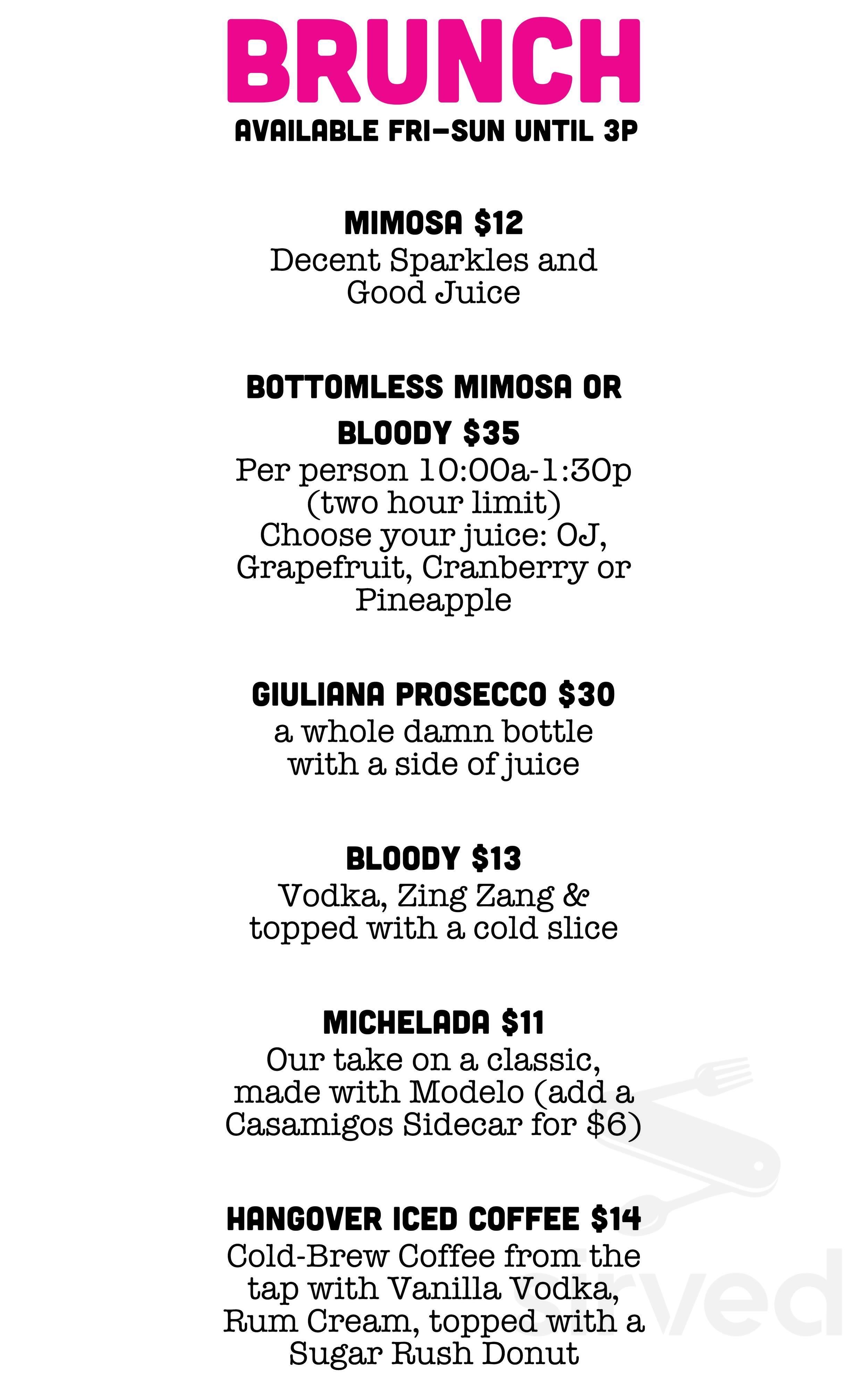 Happy Camper menu in Denver, Colorado, USA