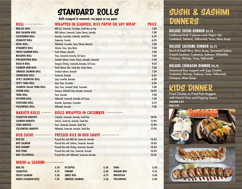 Golden Koi Restaurant menu in Covington, Louisiana, USA