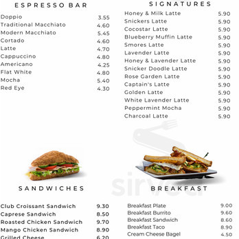 Barbarossa Coffee menu in Tomball, Texas, USA