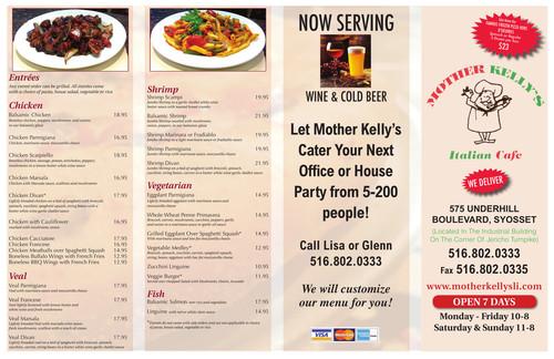 Mother Kellys menu in Rockville Centre, New York, USA