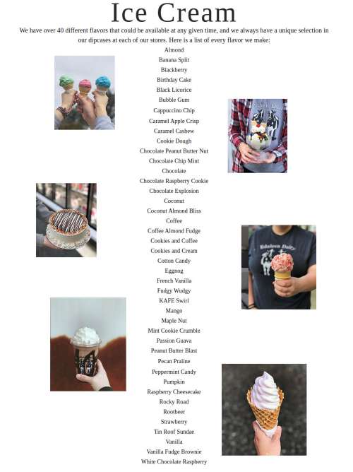 Edaleen Dairy menu in Bellingham, Washington, USA