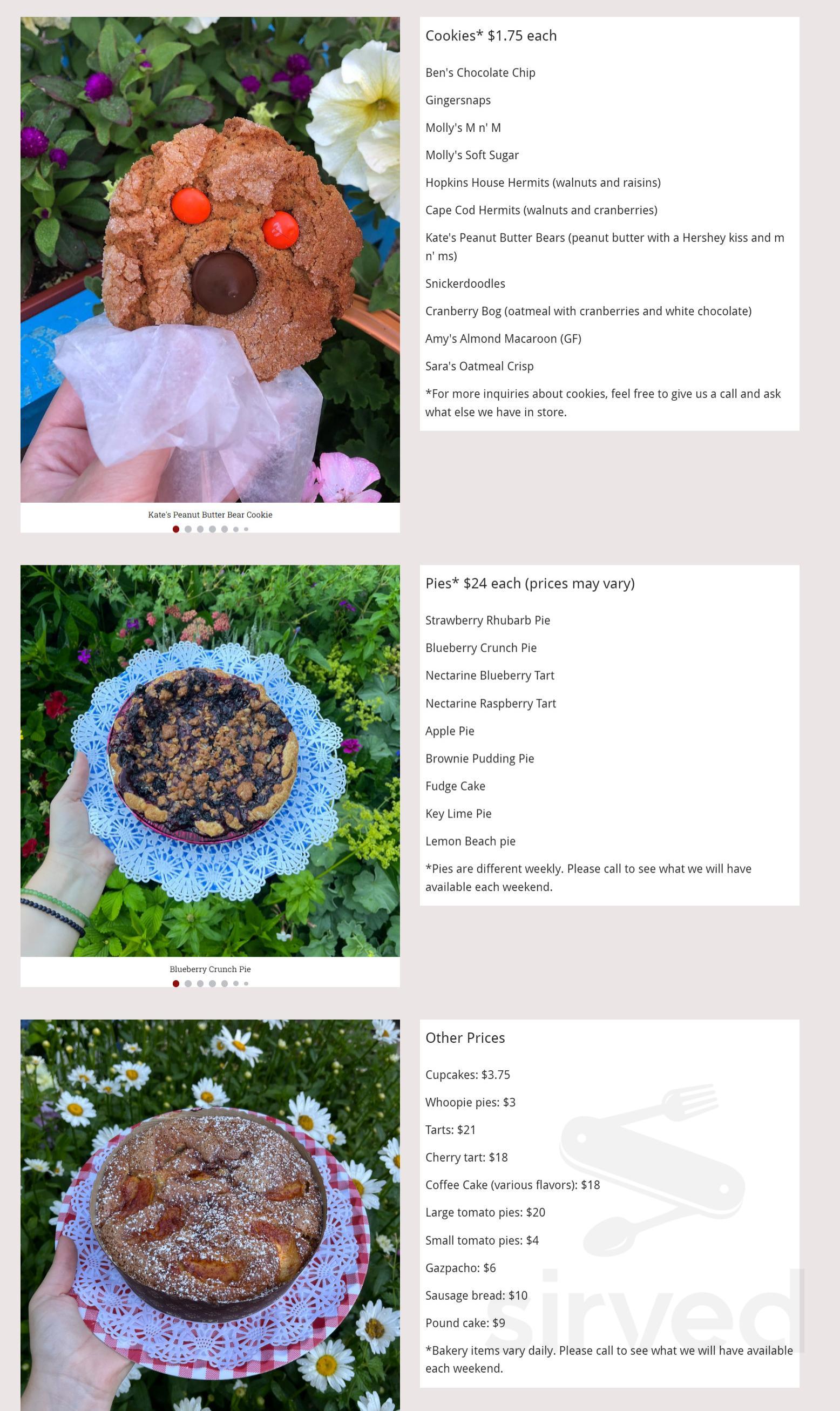 Hopkins House Bakery and Gift Shop menus in Brewster, Massachusetts ...