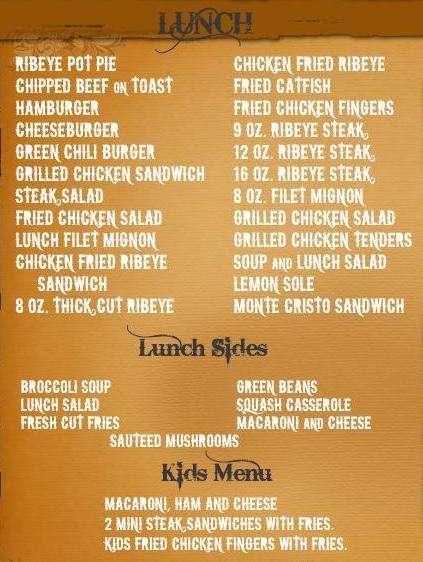 Sweetie Pie's Ribeyes menu in Decatur, Texas, USA
