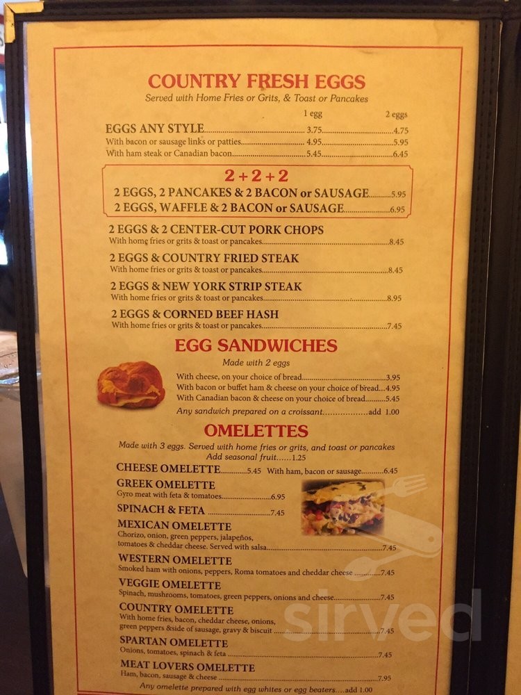 Flapjacks menu in Safety Harbor, Florida, USA