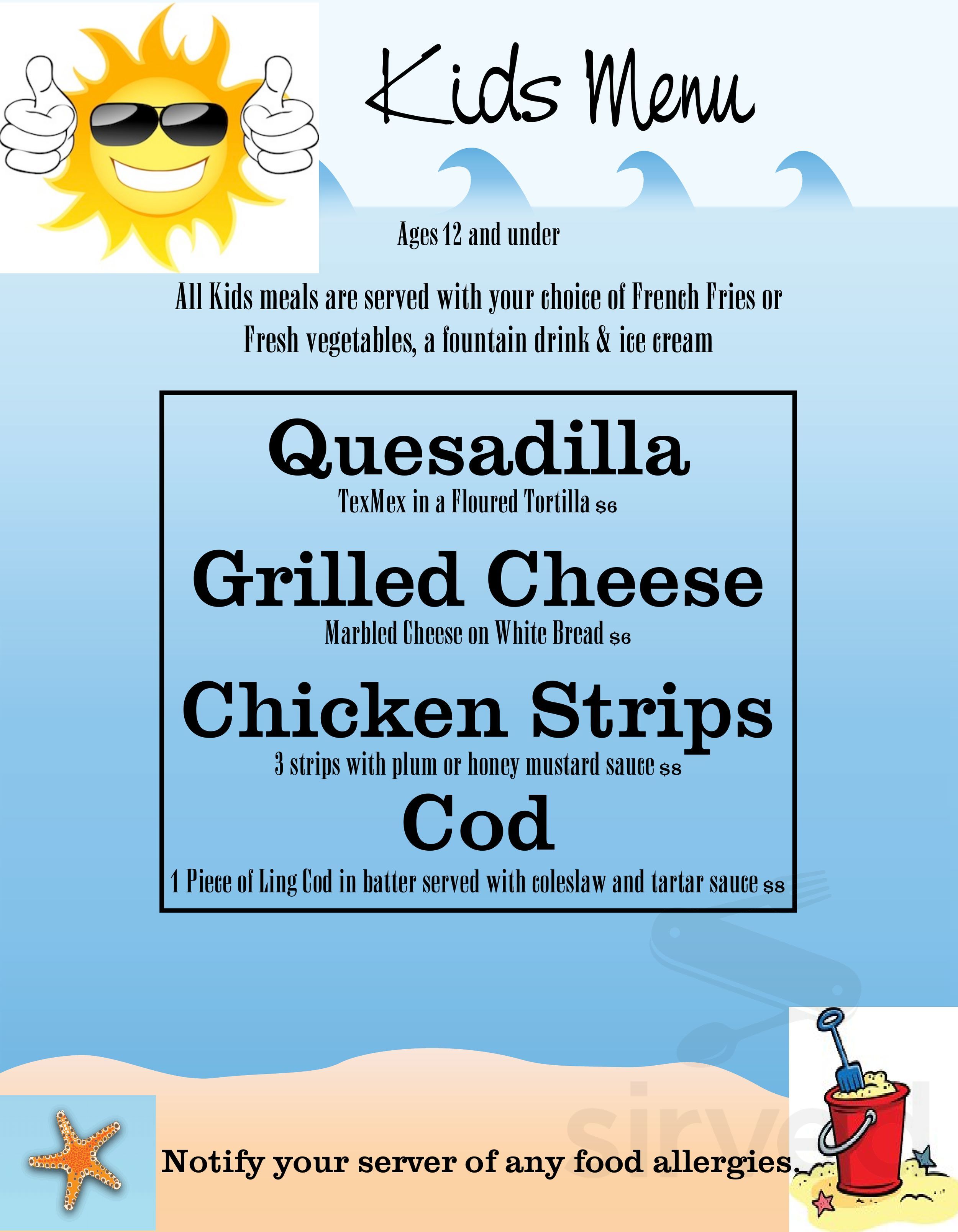 Menu - Qualicum Beach BC's Arrowsmith Golf & Micky J's Bar & Grill | Sirved