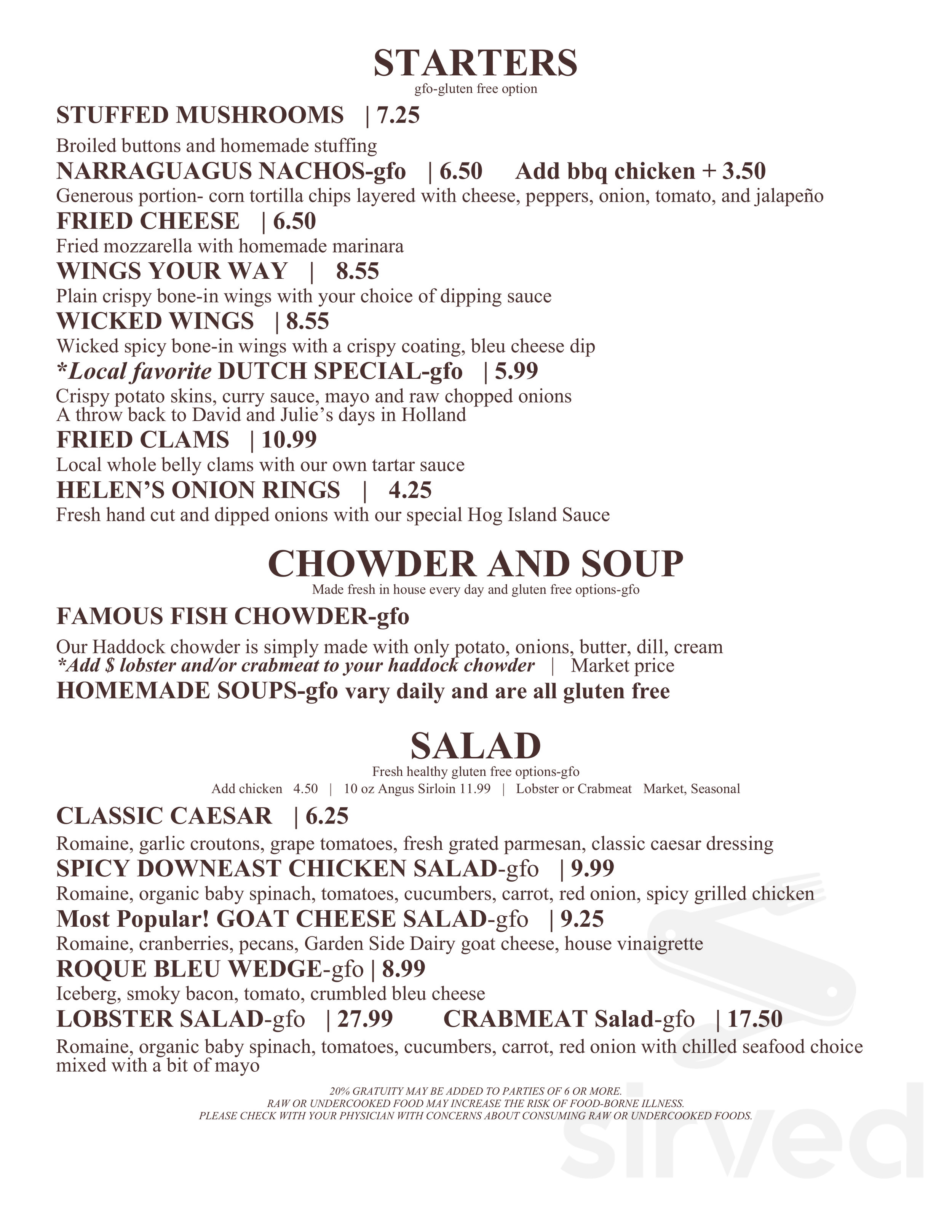 Helen's Restaurant menu in Machias, Maine, USA