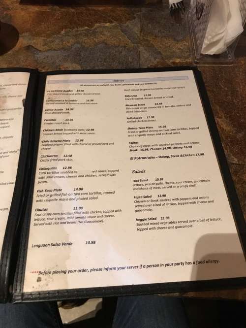 El Patron Mexican Restaurant - Worcester menu in Worcester ...