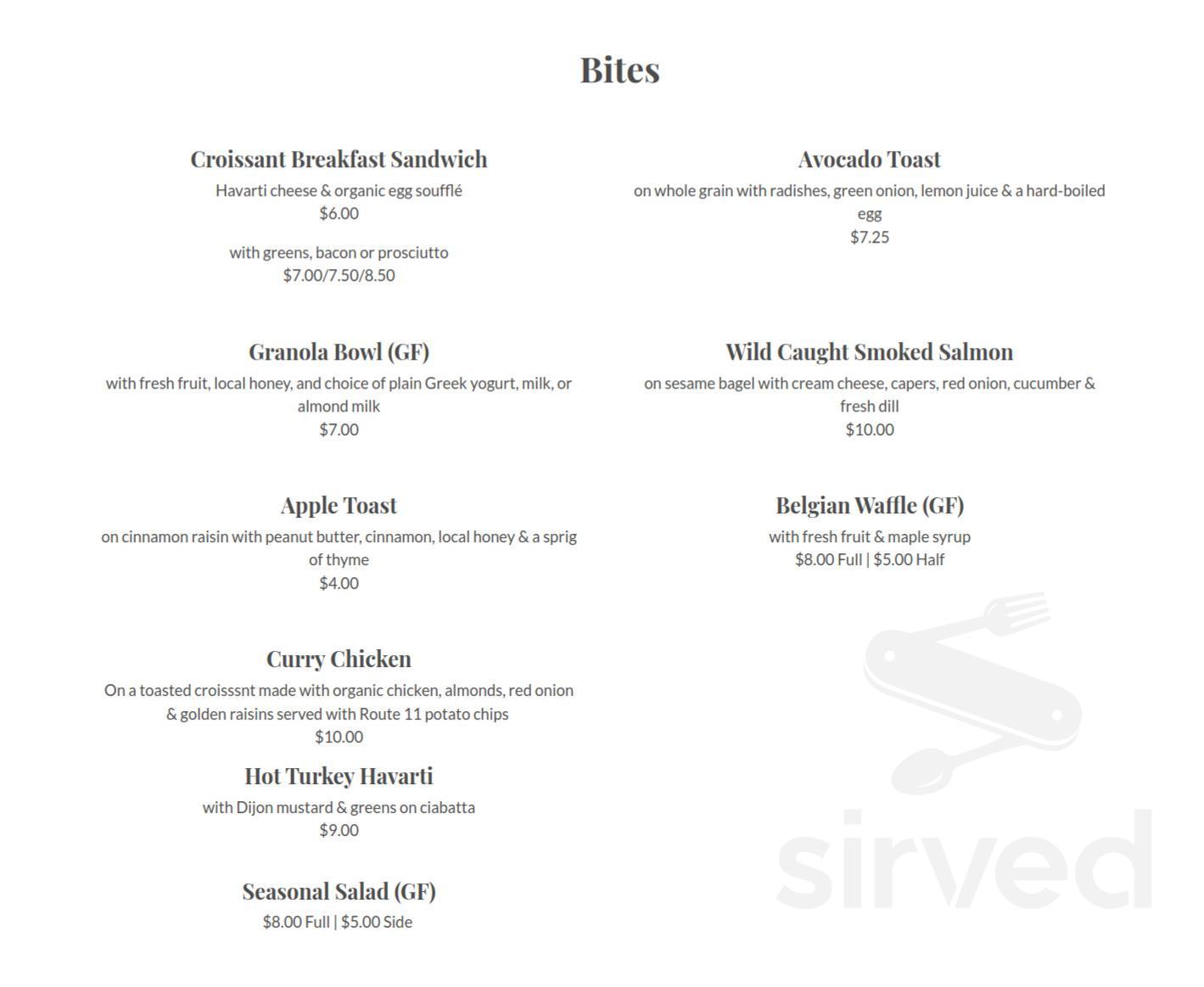 Heritage Bakery & Café menu in Harrisonburg, Virginia, USA