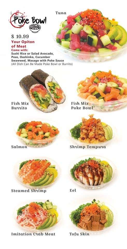 Sakura Poke Bowl & Sushi menu in Virginia Beach, Virginia, USA