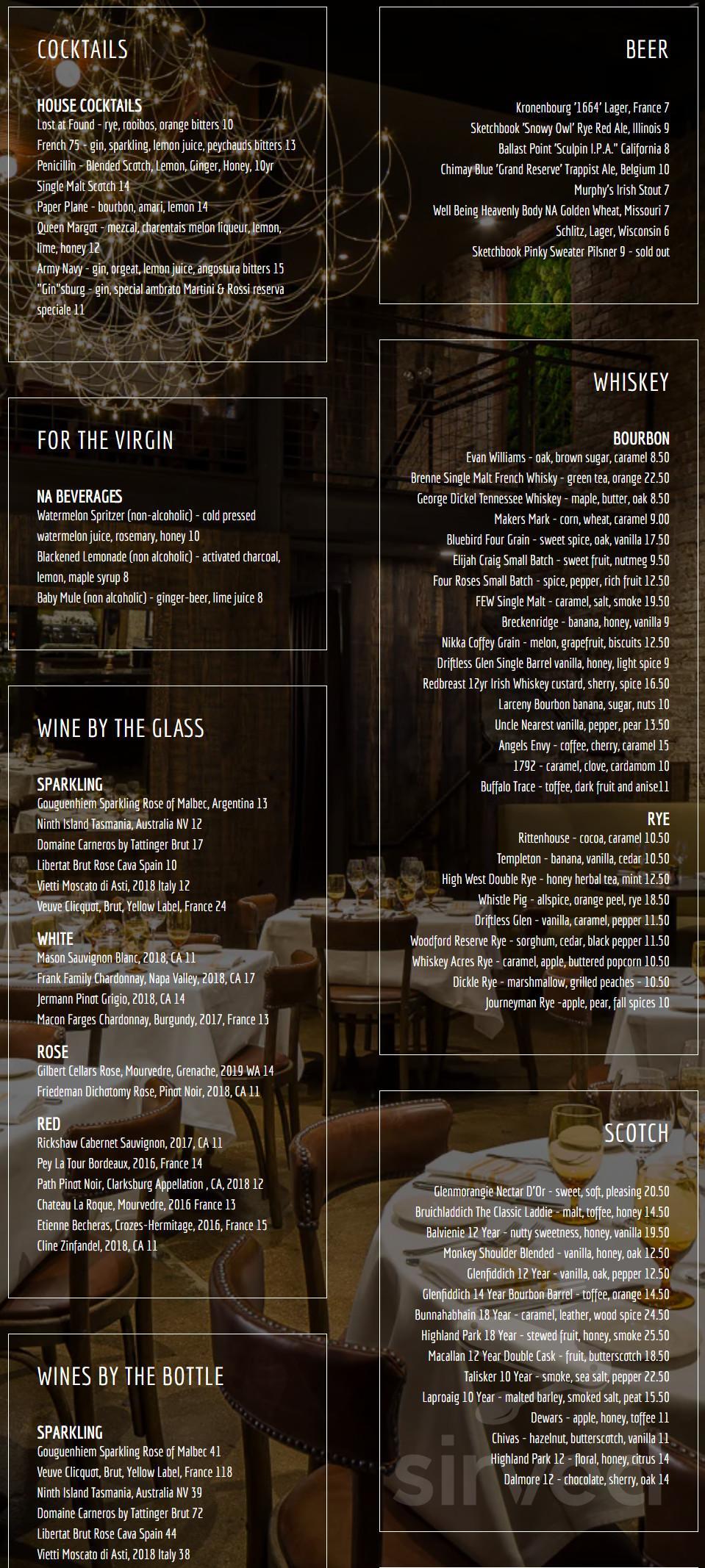 Menu - Evanston IL's The Barn Steakhouse | Sirved