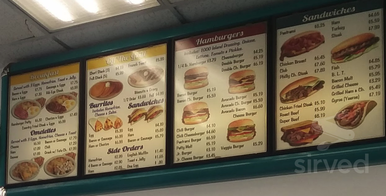 Lucky Greek menu in Riverside, California, USA