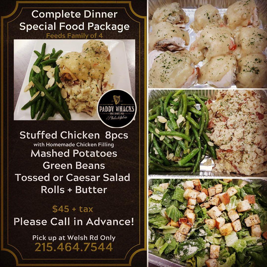 Paddy Whacks Irish Sports Pub - Welsh Road menus in Philadelphia ...