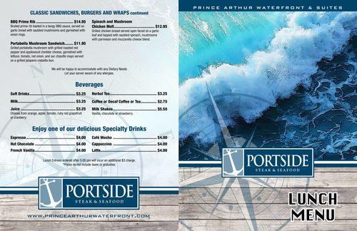 Portside Restaurant & Bar menu in Thunder Bay, Ontario, Canada