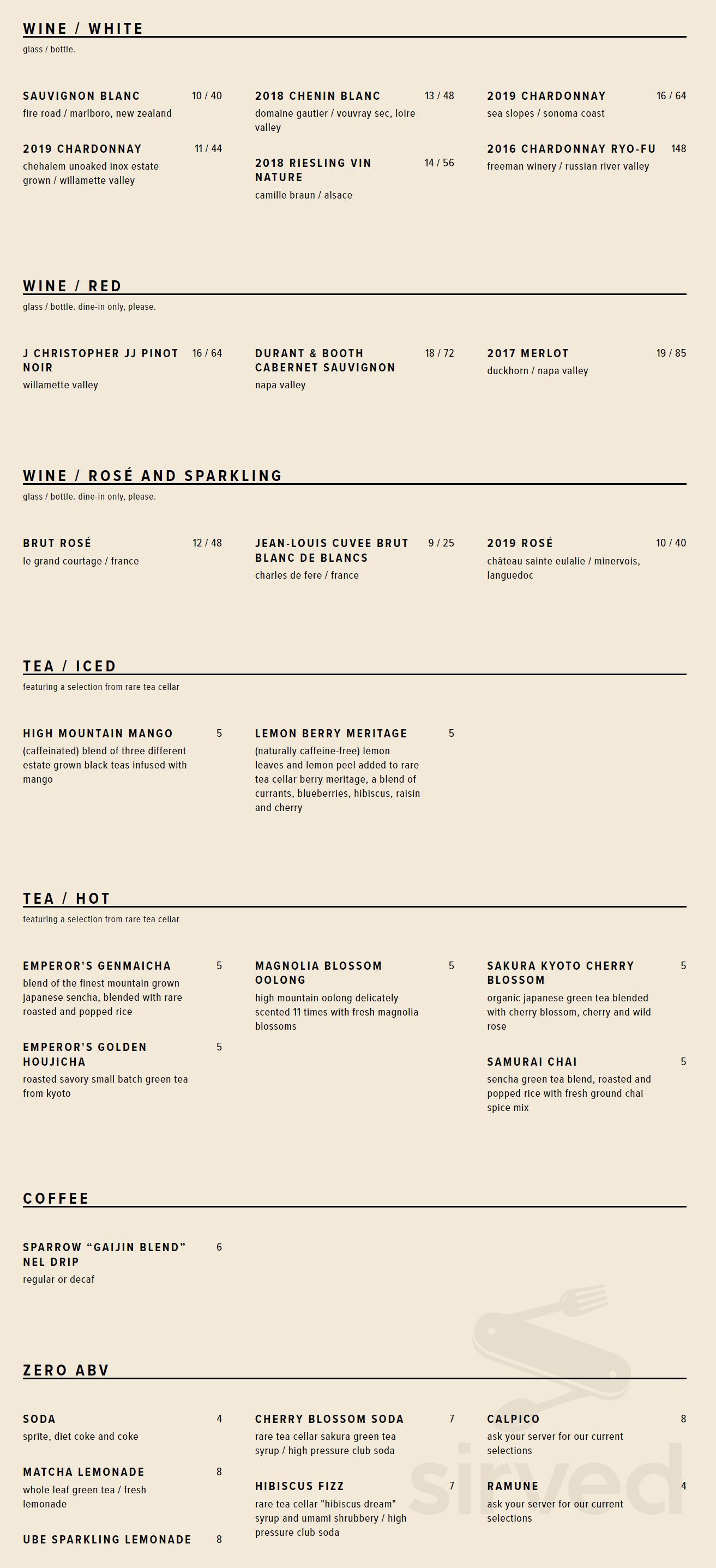 Menu for Gaijin in Chicago, IL | Sirved