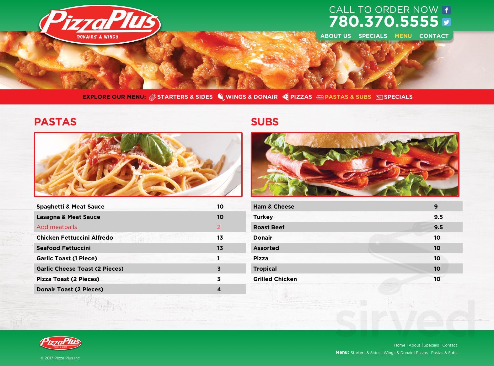 PIZZA PLUS menu in Fort McMurray, Alberta, Canada