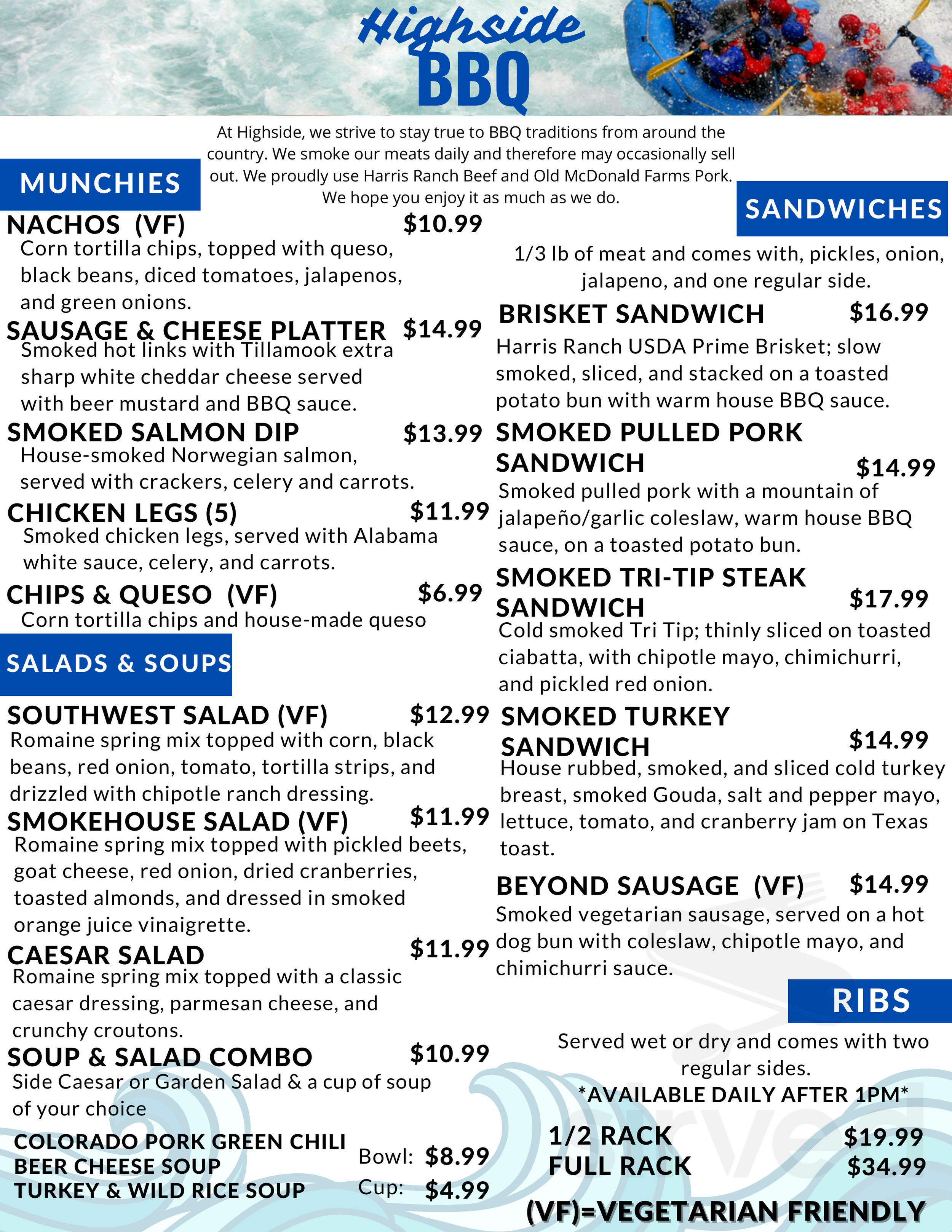 Menu - Fairplay CO's Highside Brewing - Fairplay | Sirved
