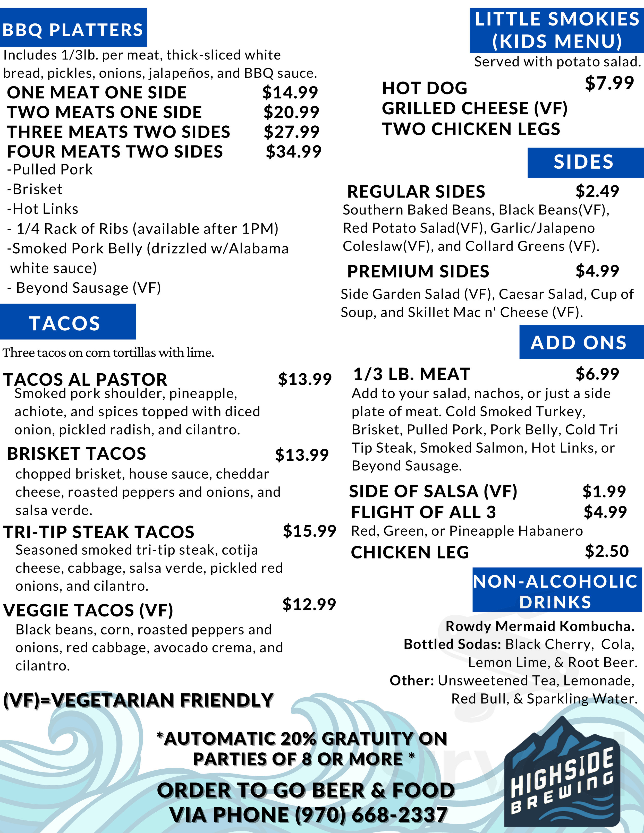 Highside Brewing - Fairplay menus in Fairplay, Colorado, United States