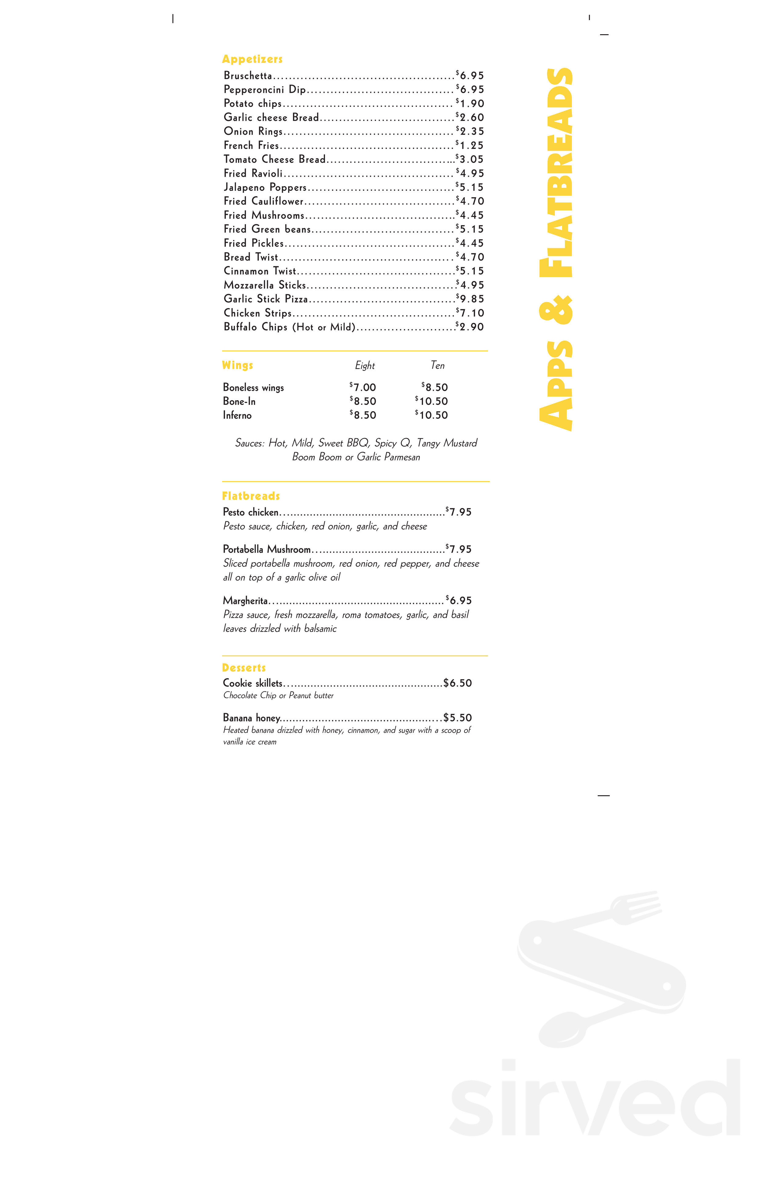 AJ's Pizza Co menu in Chesterton, Indiana, USA