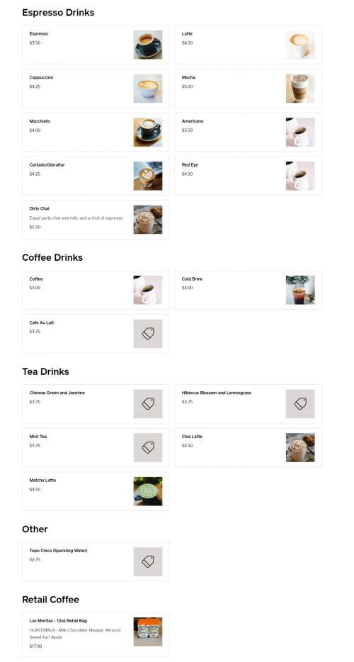 Café Bon Ami menu in New Orleans, Louisiana, USA