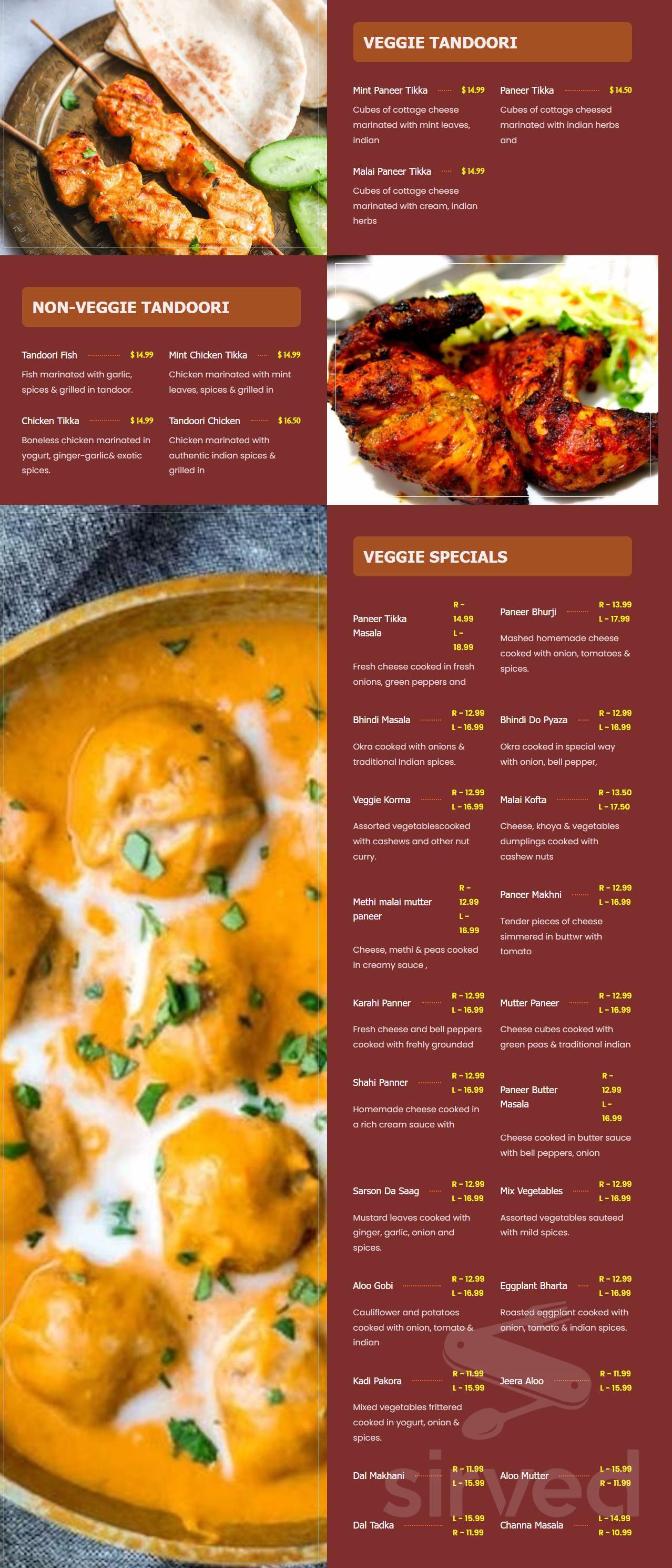 Bikaner Indian Sweets menu in Surrey, British Columbia, Canada