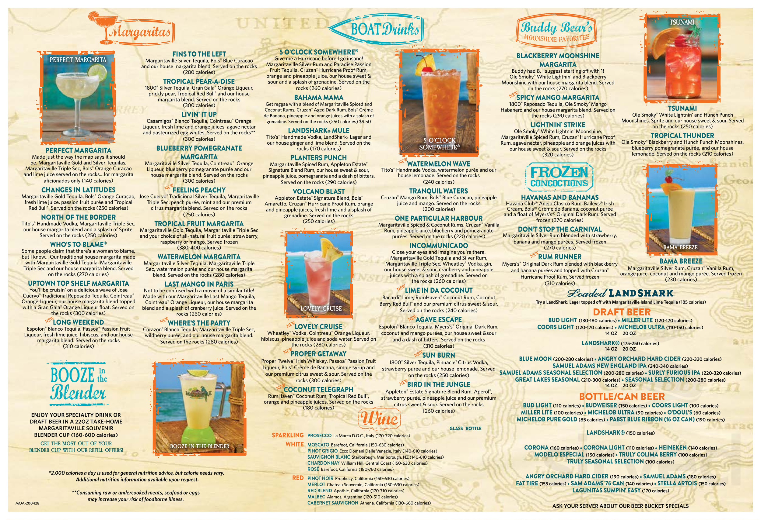 Margaritaville Restaurant - Mall of America menu in Bloomington ...