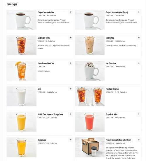 First Watch menu in Tampa, Florida, USA