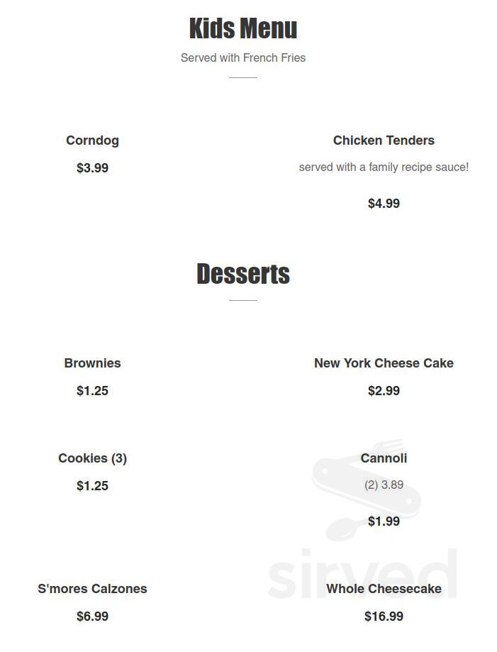 Back Door Pizza & More menu in Hockley, Texas, USA